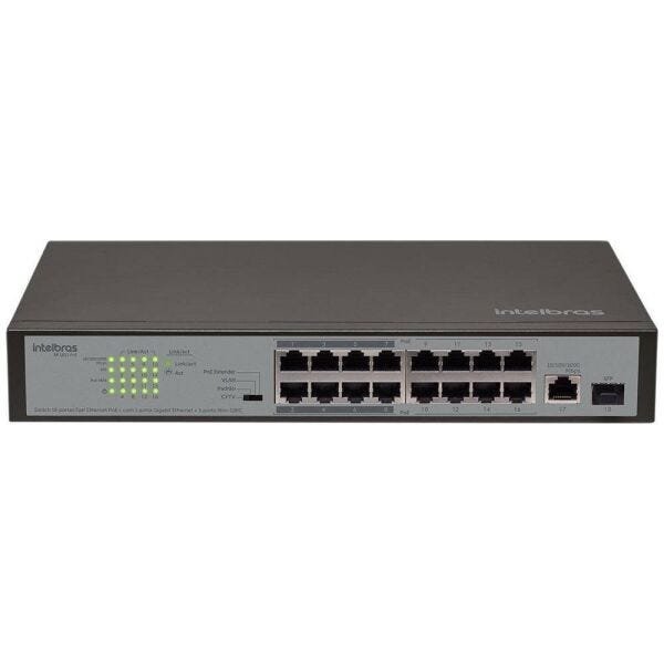 Switch Intelbras Sf 1811 Poe 16P Fast Ethernet Poe com 1P Gigabit ...