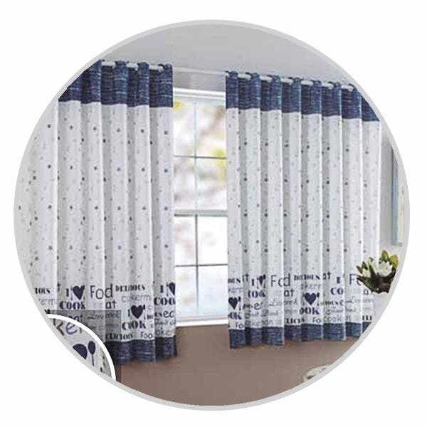 Cortina de Cozinha 2,0x1,20 Day By Day Sultan Cook Azul | MadeiraMadeira