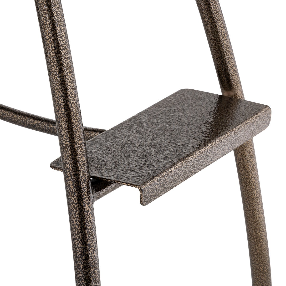 BANQUETA BISTRÔ 75 CURVA Plic Mobiliário Linha Curva Preto Craqueado Ouro | MadeiraMadeira