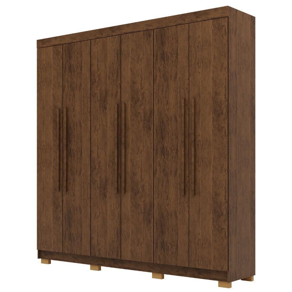 Guarda Roupa Casal Elegance 6 Portas Imbuia Rústico Vila Rica ...