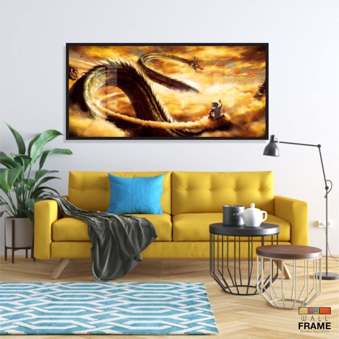 Quadro Dragon Ball Z Goku Super Sayajin 130x60 Moldura Preta 2x2 ...