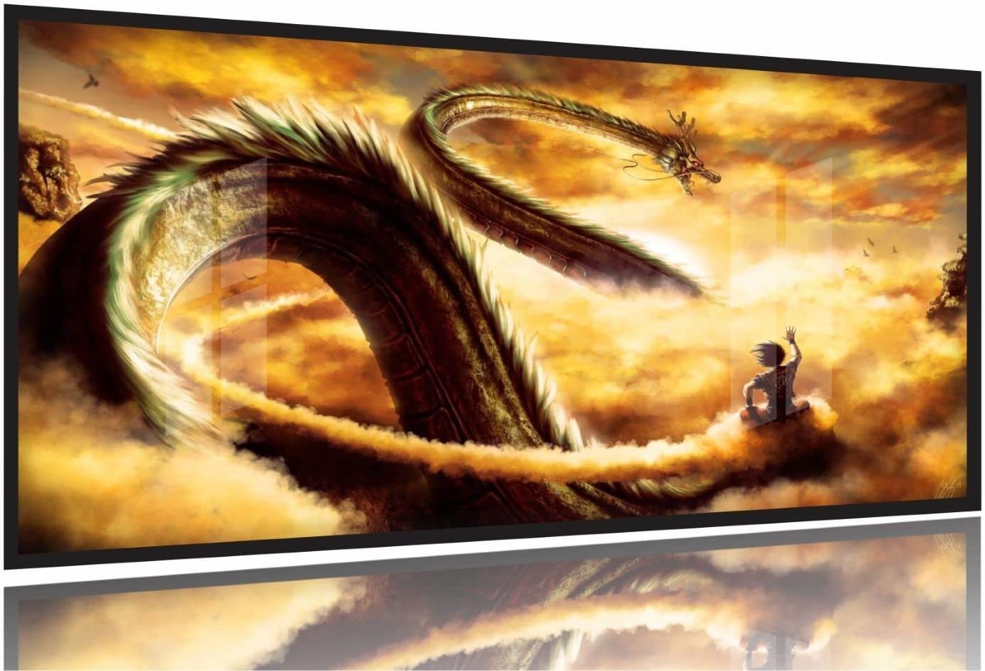 Quadro Dragon Ball Z Goku Super Sayajin 130x60 Moldura Preta 2x2 ...