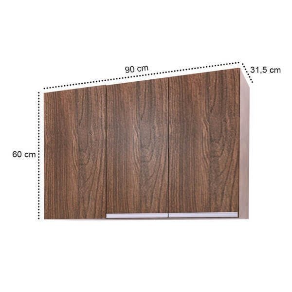 Armário Aéreo Canto 2 Portas Carvalho Lilies Móveis | MadeiraMadeira