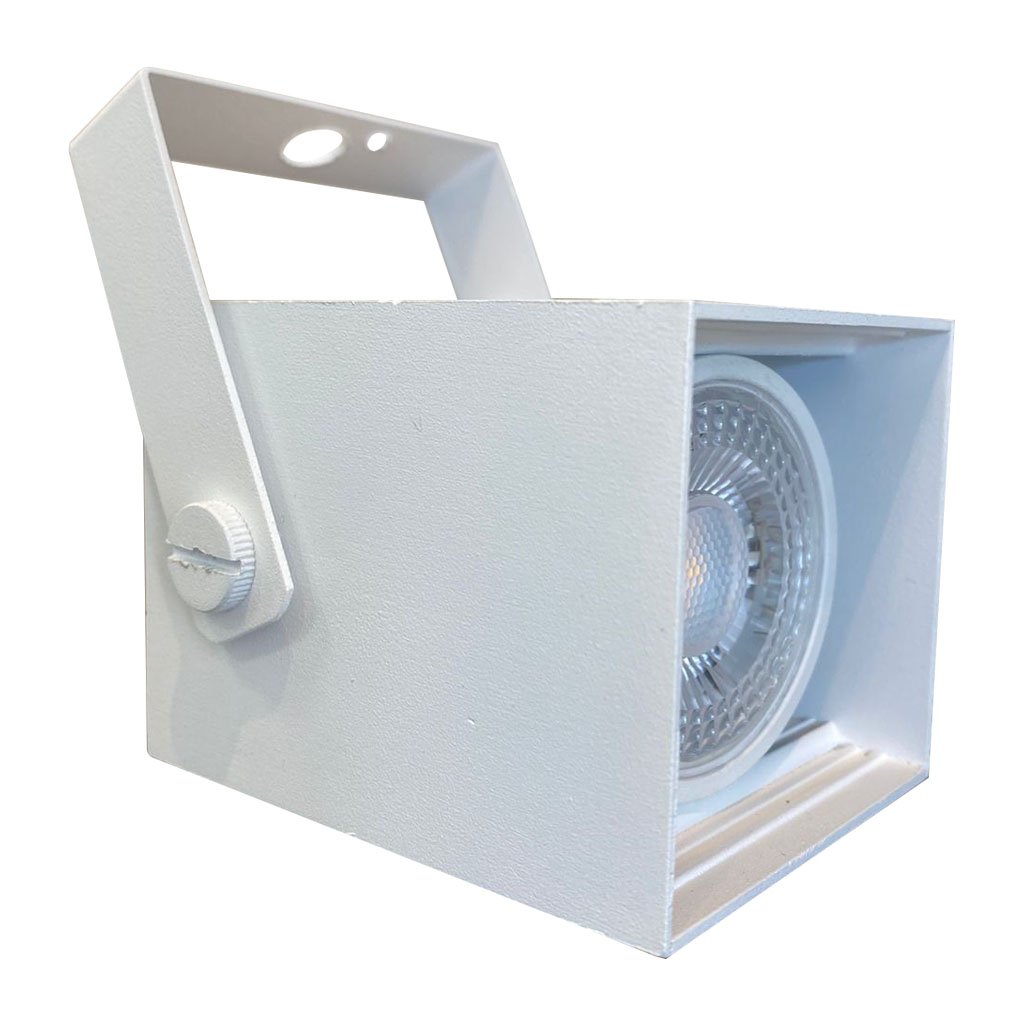 Luminária Spot Quadrada Aluminio P/ Lâmp Dicroica Led - Branco ...