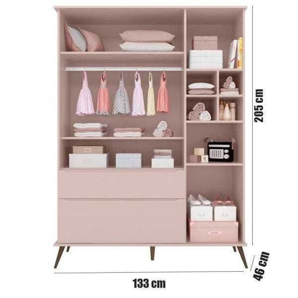 Berço e Roupeiro Manu Rose | MadeiraMadeira