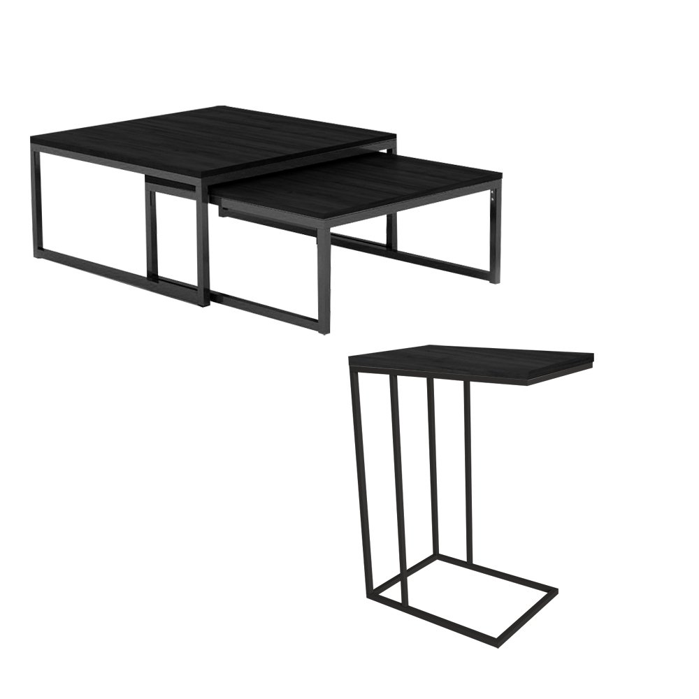 Kit Industrial Duo Mesa de Centro Catarina 35x135 e Mesa Lateral ...