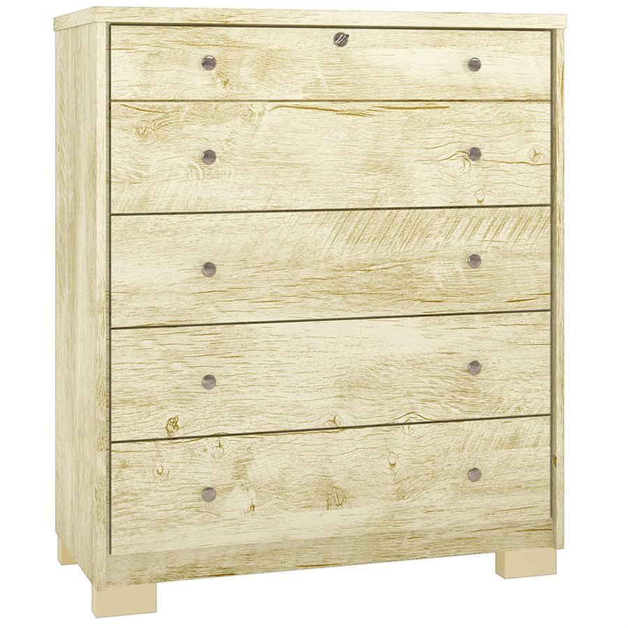 Comoda Horácio C/ 5 Gavetas Avelã Wood OOL Moval Móveis | MadeiraMadeira