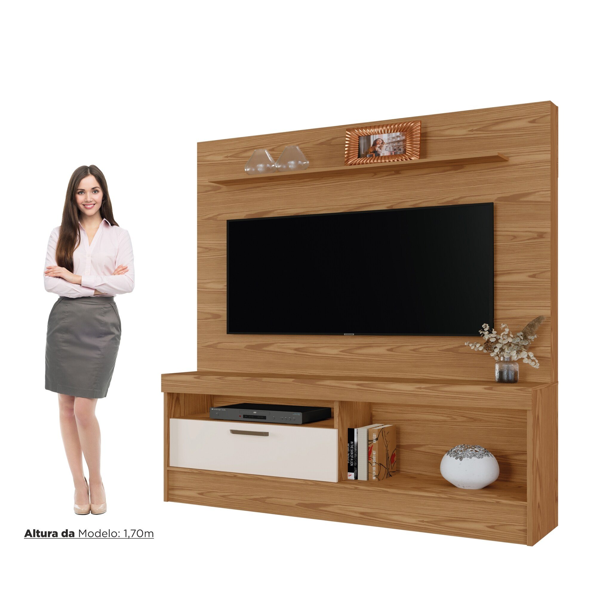 Estante Home para TV até 60 Polegadas 1 Porta Star Damasco Soft/Off ...