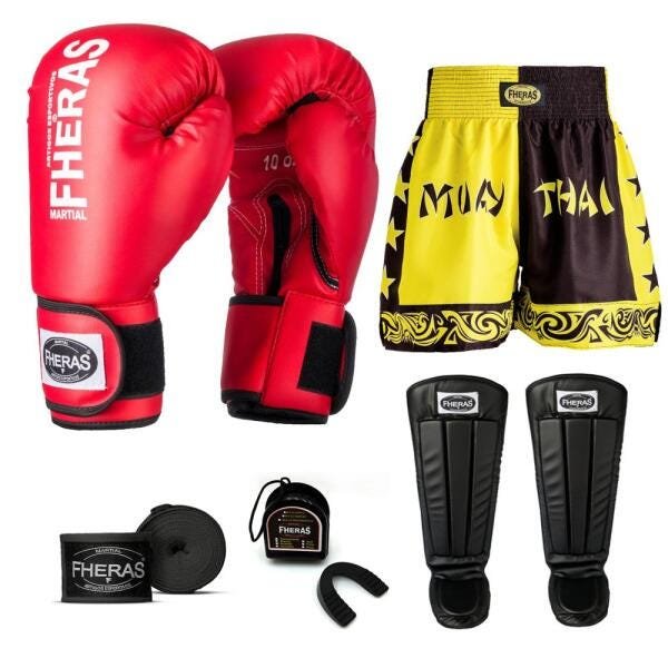 Kit Boxe Muay Thai Fheras Tradicional (01000621) | MadeiraMadeira