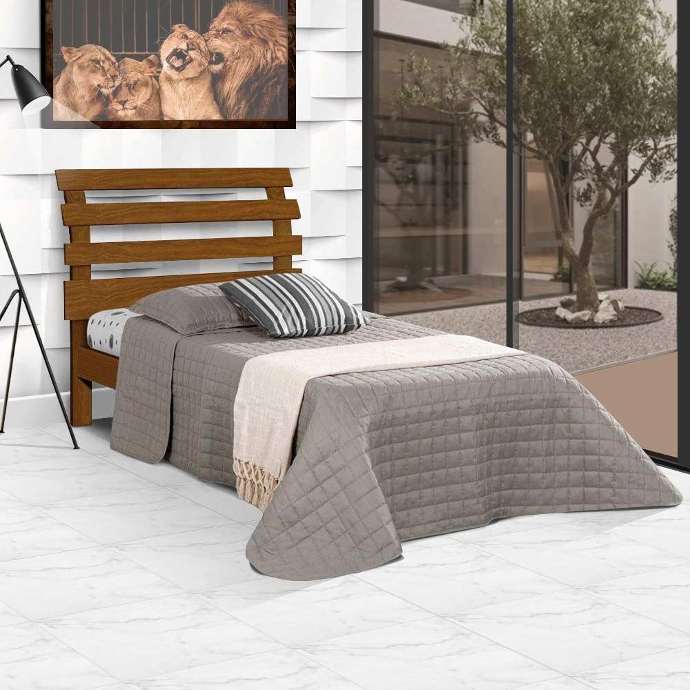 Cama Rustica De Madeira Solteiro Imbuia Atraente | MadeiraMadeira