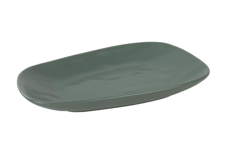 Prato oval Sumatra em ceramica L28,4xP16,4xA4cm cor verde | MadeiraMadeira