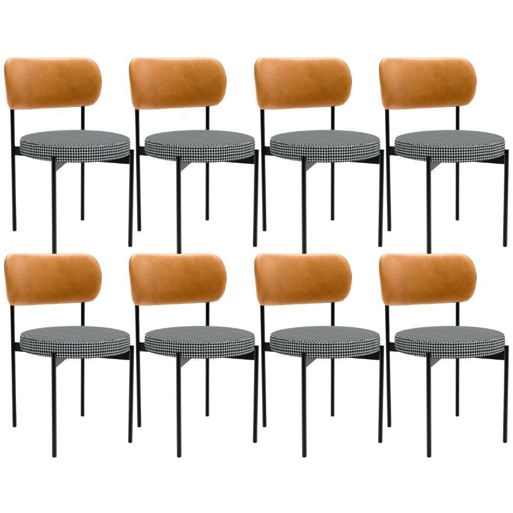 Kit 08 Cadeiras Estofadas para Sala de Jantar Louvre L02 Couríssimo Whisky Pied Poule - Lyam ...