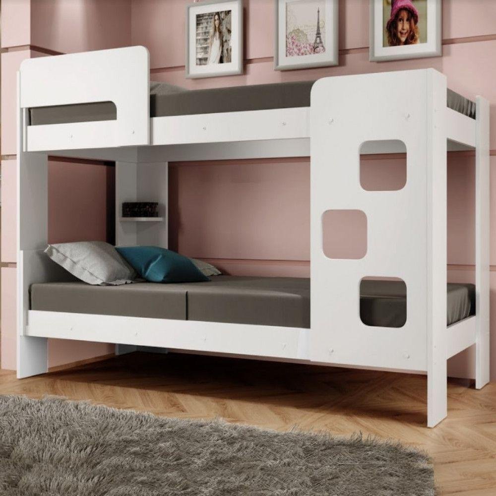 Cama Beliche Vegas Em Mdf Tigus Baby Branco | MadeiraMadeira
