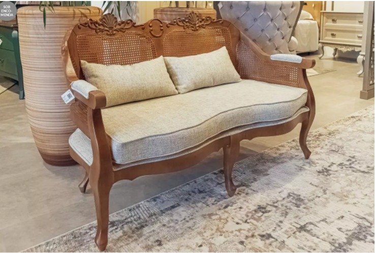 Namoradeira Leroy Victorine Palha - Freijó | MadeiraMadeira