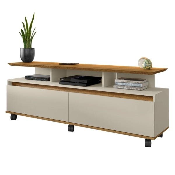 Rack para TV com Rodízios Evan Off White Cinamomo | MadeiraMadeira