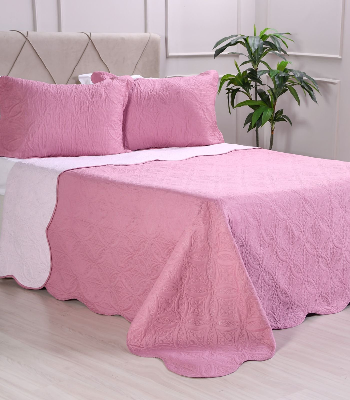 Jogo De Cobre Leito Queen Ultra Lisse Bene Casa Rosa UN | MadeiraMadeira