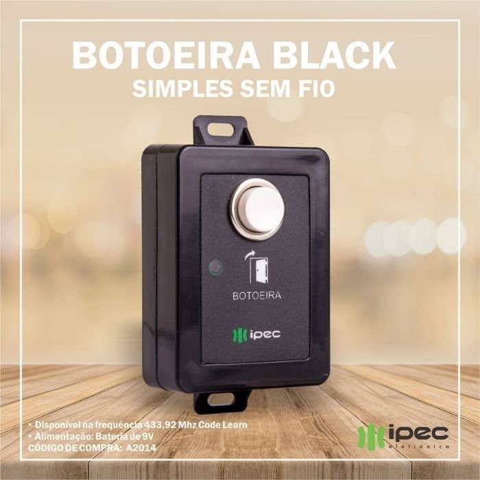 Botoeira Sem Fio Black Ipec | MadeiraMadeira