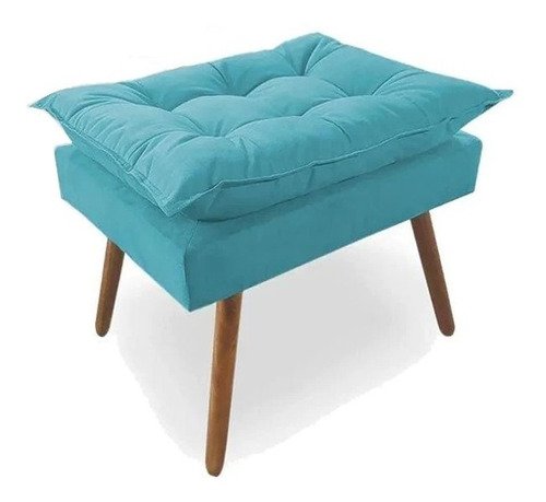 Kit Poltrona e Puff Opala Decorativa para Sala de Estar Recepção Suede ...