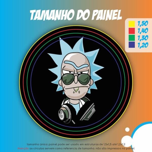 Painel de Festa Redondo Tecido Sublimado 3D Rick and Morty - Ricky and ...
