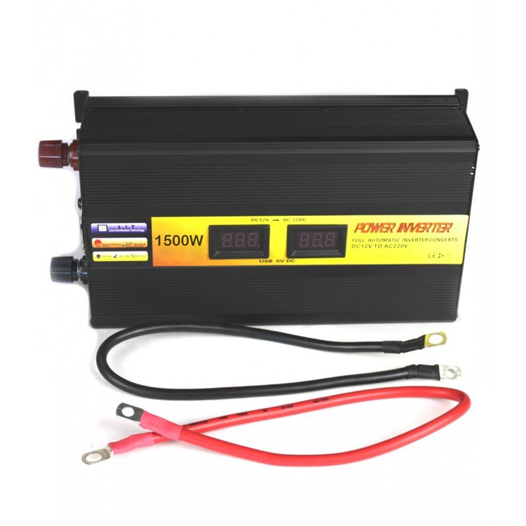 Inversor Tensão 1500w 12v Para 220v Veicular Transformador Conversor Com Tomada Padrão e Usb ...