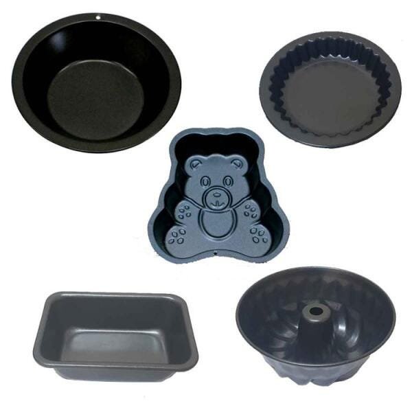 Jogo 5 Mini Formas Para Bolo Com Formatos Sortidos Fackelmann ...