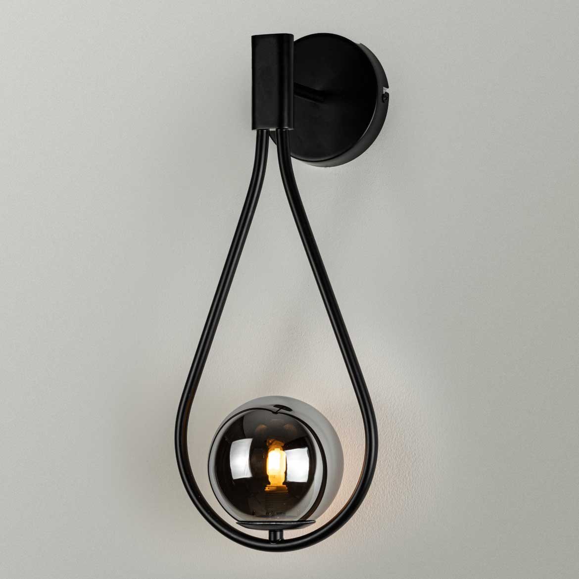 Arandela Pingo Globo Vidro Bella Iluminação PT TR002B + LED G9 BQ ...