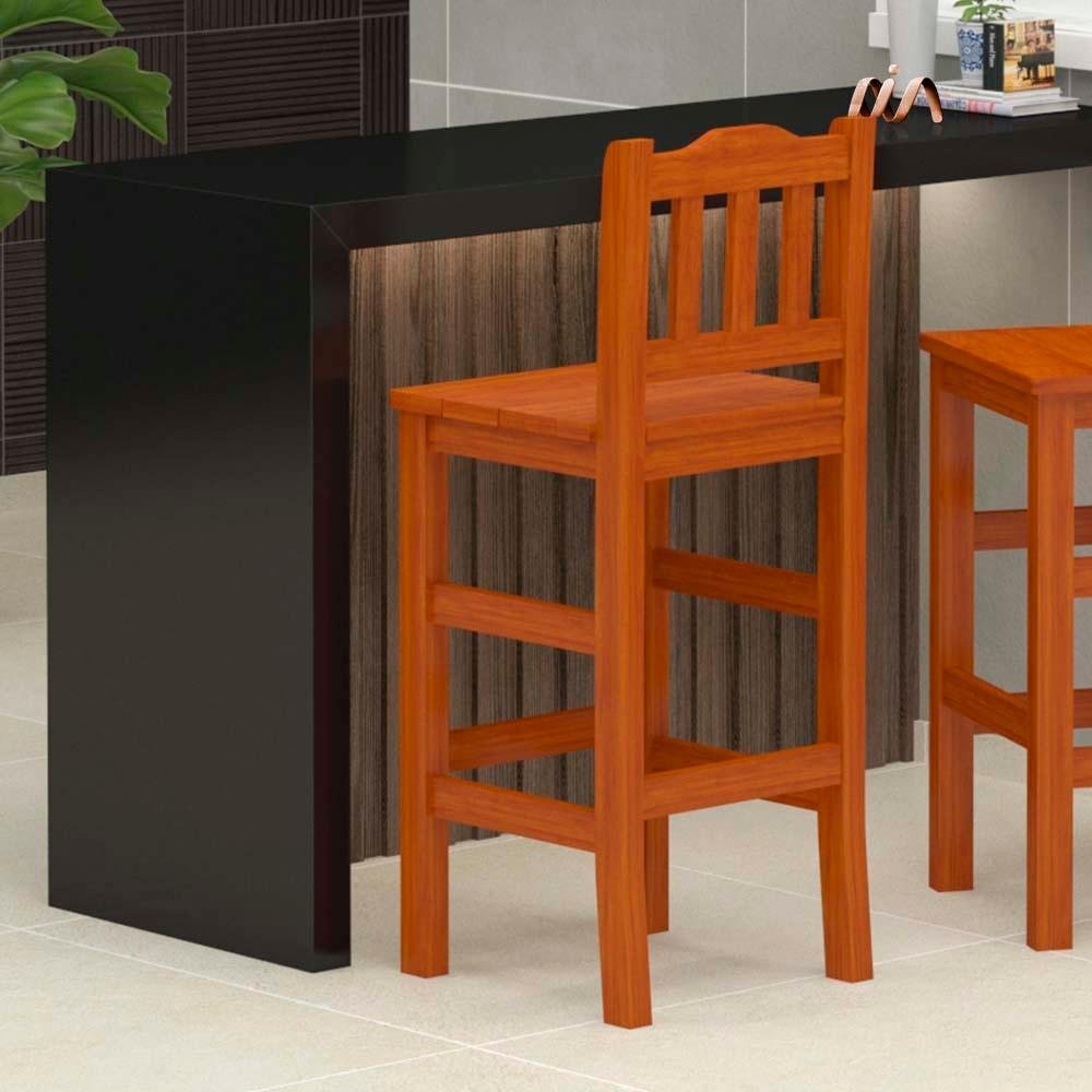 Banqueta em Madeira Maciça para Apartamento 2 Unidades Marrom Pearl ...