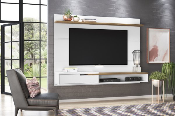 Painel para Tv até 65 Polegadas Home Branco/mel Freijo Ac Balaton ...