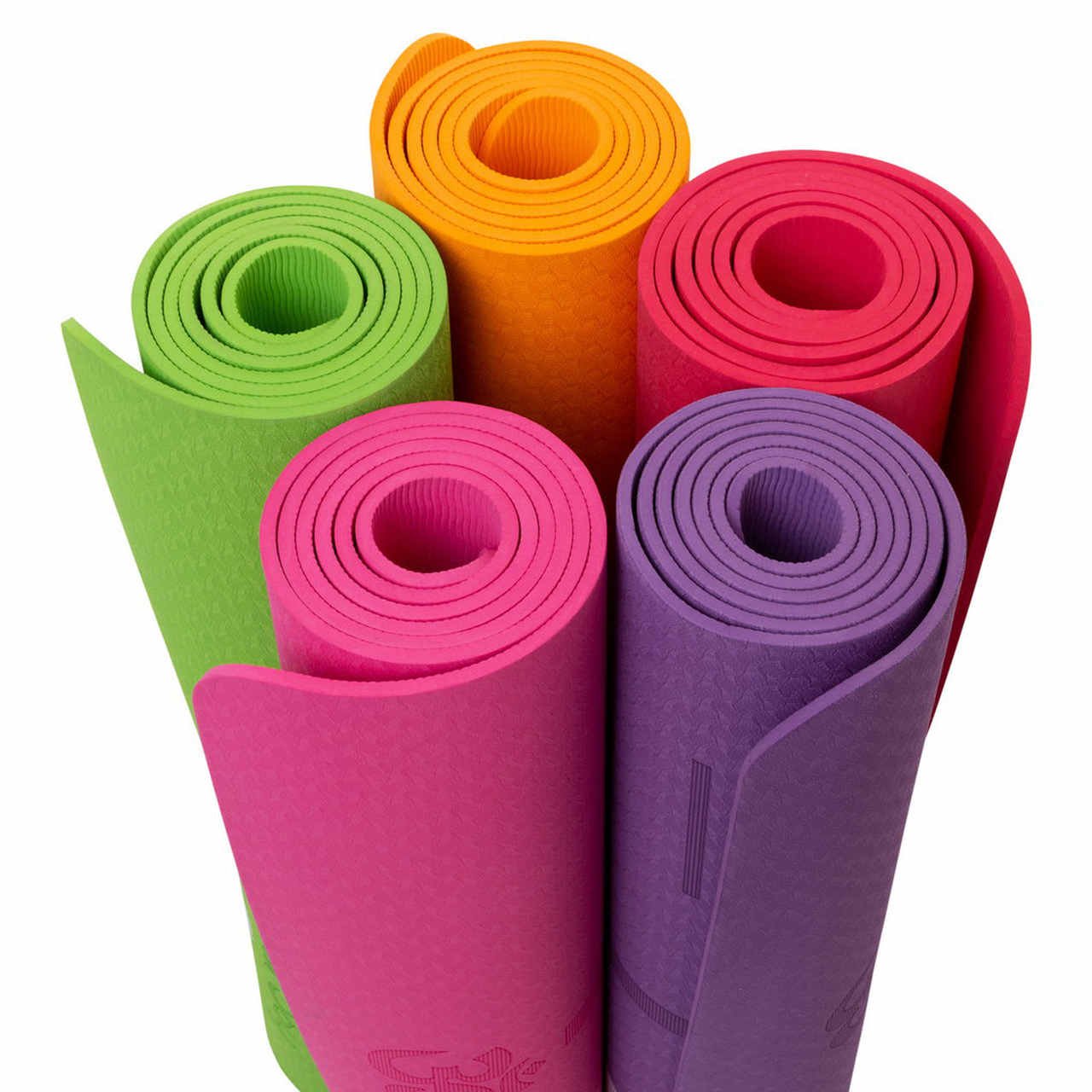 Tapete de Yoga TPE Alinhamento - 6mm - Linhas de Posturas - Vermelho | MadeiraMadeira