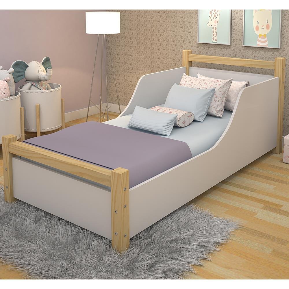 Cama Luna Infantil Montessoriana MDF Pés Madeira | MadeiraMadeira
