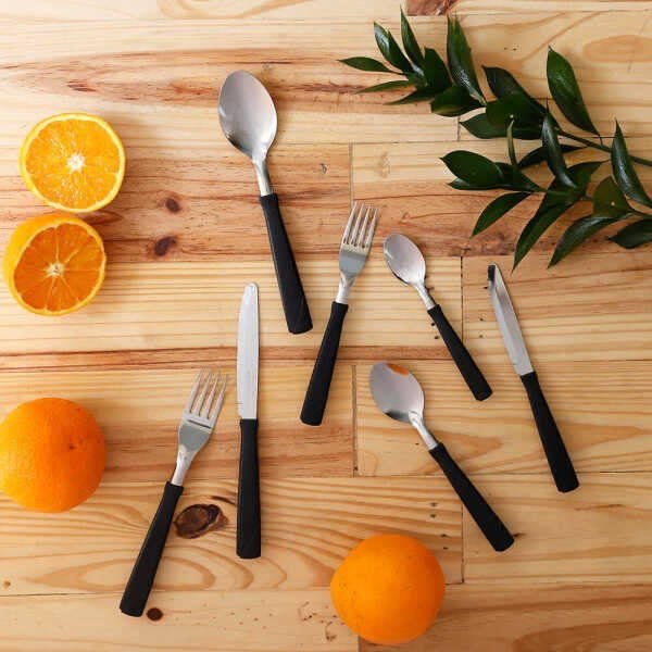 Conjunto 12 Colheres Mesa New Kolor Preto Talheres Tramontina em Aço ...