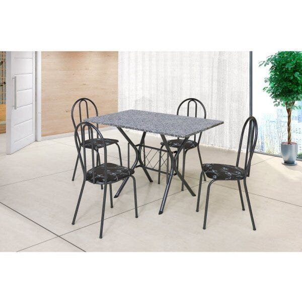 Conjunto Mesa Retangular com 4 Cadeiras Artefamol Valentina | MadeiraMadeira