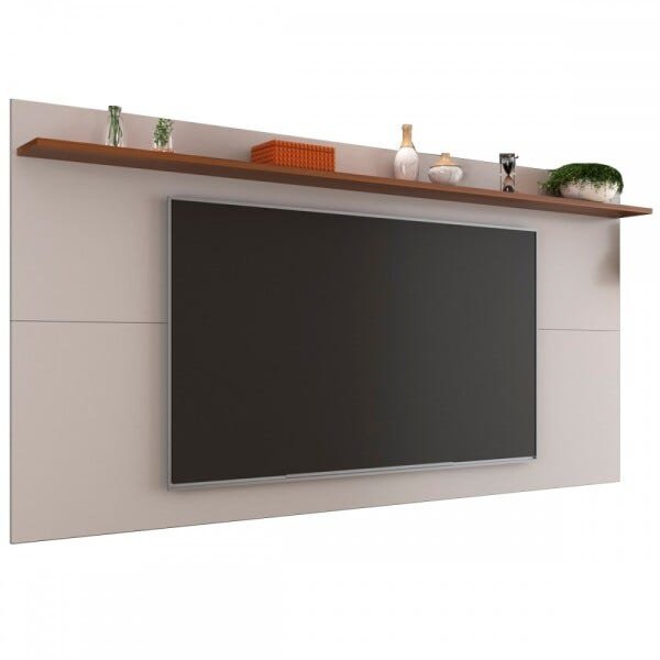 Painel para TV até 50 Polegadas Madrid Off White/Seda - Panorama Móveis ...