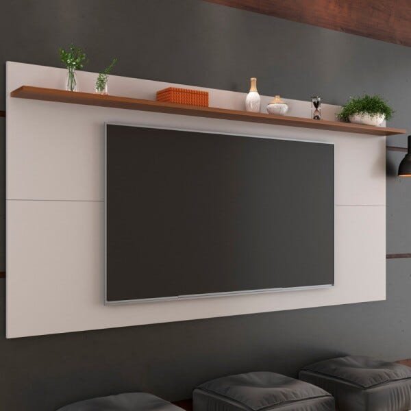 Painel para TV até 50 Polegadas Madrid Off White/Seda - Panorama Móveis ...