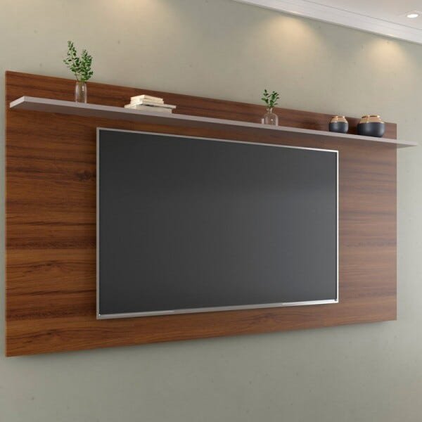 Painel para TV até 50 Polegadas Stone Seda/Off White - Panorama Móveis ...
