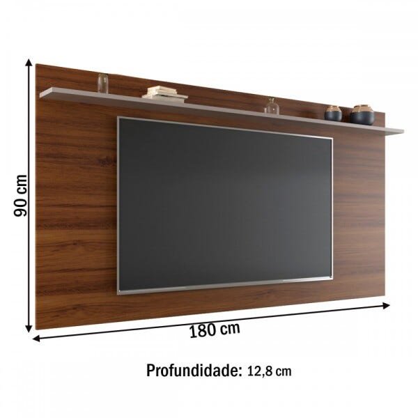 Painel para TV até 50 Polegadas Stone Seda/Off White - Panorama Móveis ...