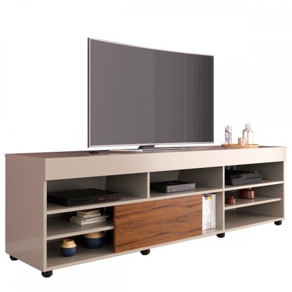 Rack para TV até 55 Polegadas Live 1 Porta Off White/Seda - Panorama ...