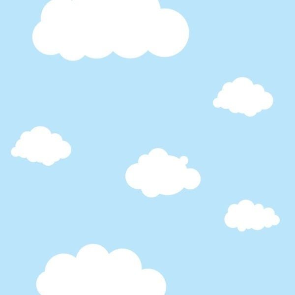 Papel de Parede Infantil de Nuvens - Rolo de 3 metros Auto Adesivo ...