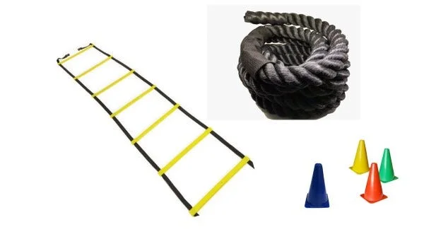 Kit Escada Agilidade+ Corda Naval 40 mm+ 10 Cones Flexível | MadeiraMadeira