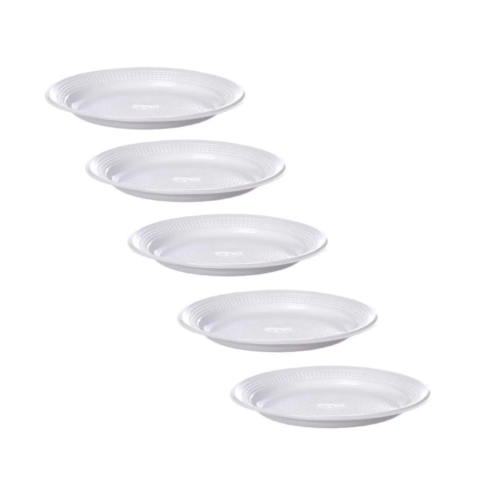 Prato Pratinho em Plástico Branco T15 10un 100 Kit 10 | MadeiraMadeira