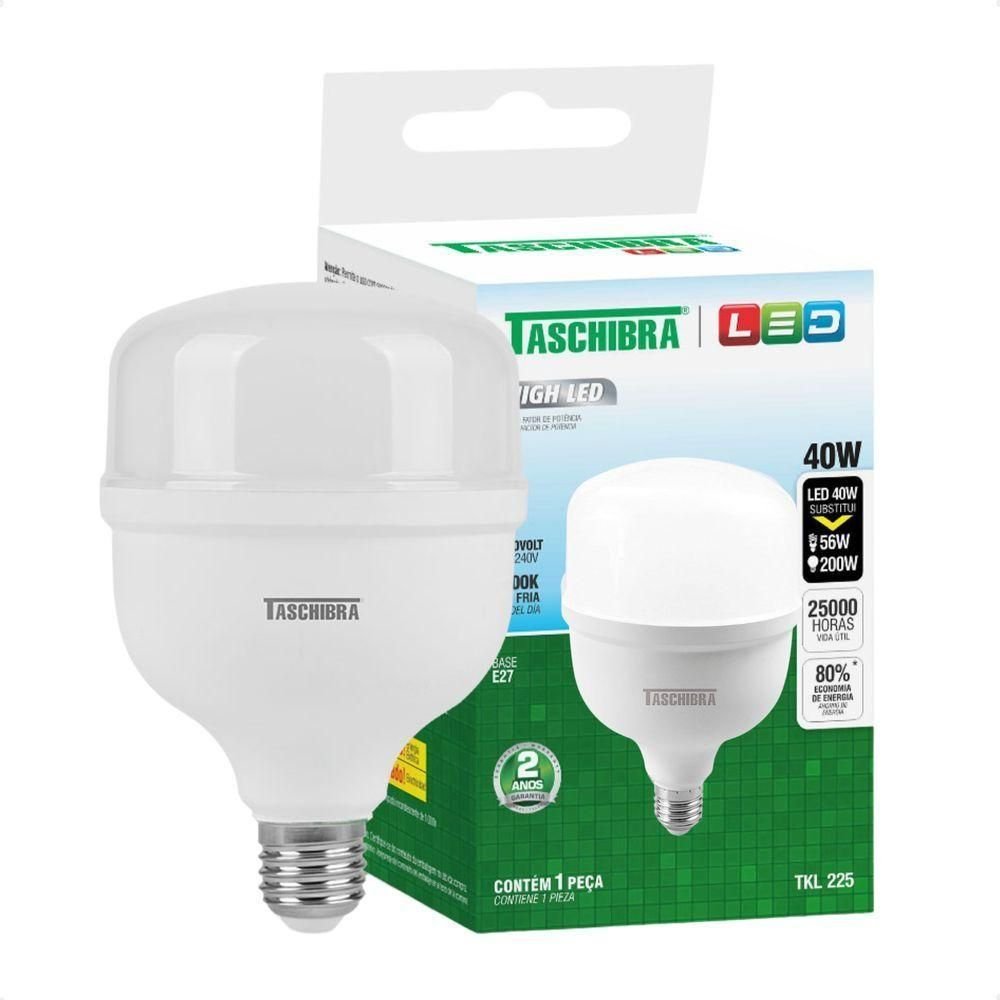Kit 3 Lâmpadas High Led Tkl 40w Taschibra E27 Bivolt 6500k Frio | MadeiraMadeira