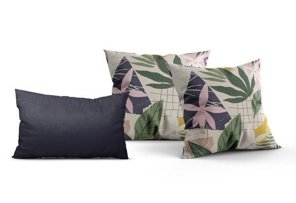 KIT ALMOFADAS DECORATIVAS ESTAMPADA RETANGULAR | MadeiraMadeira