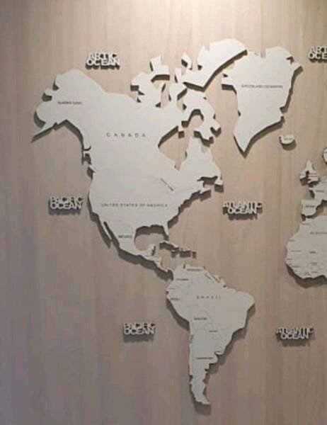 Mapa mundi em mdf, feito com mdf branco 3mm com os países gravados 1 ...