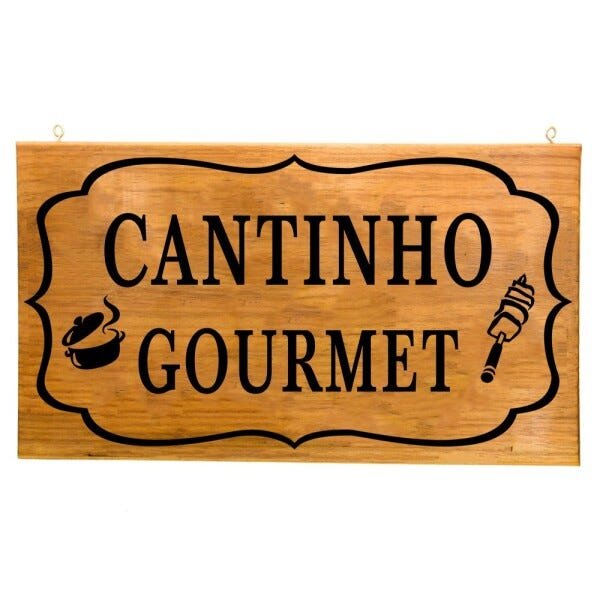 Placa Decorativa Área Gourmet em Madeira Maciça Entalhada | MadeiraMadeira