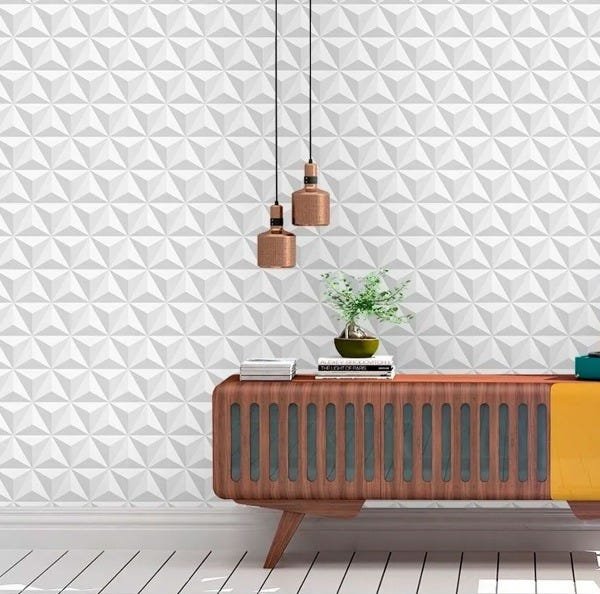 Papel De Parede 3d Branco Adesivo Vinílico Lavável Colante | MadeiraMadeira