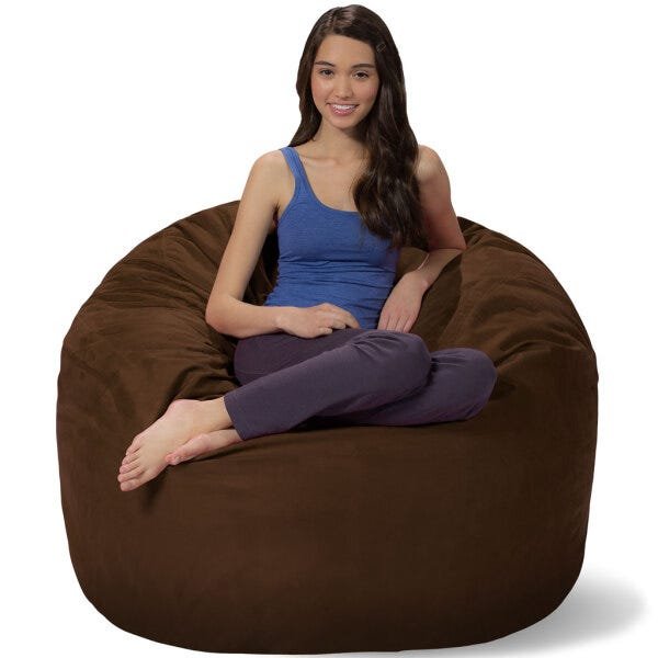 Puff Grande Redondo sem Enchimento em Suede 80cm para Sala Quarto ...