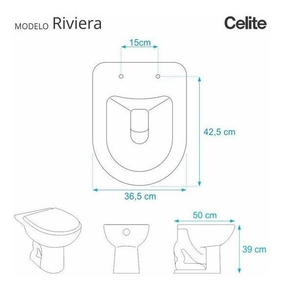 Tampa de Vaso Sanitário Riviera para Cleite Slow Close Branco ...