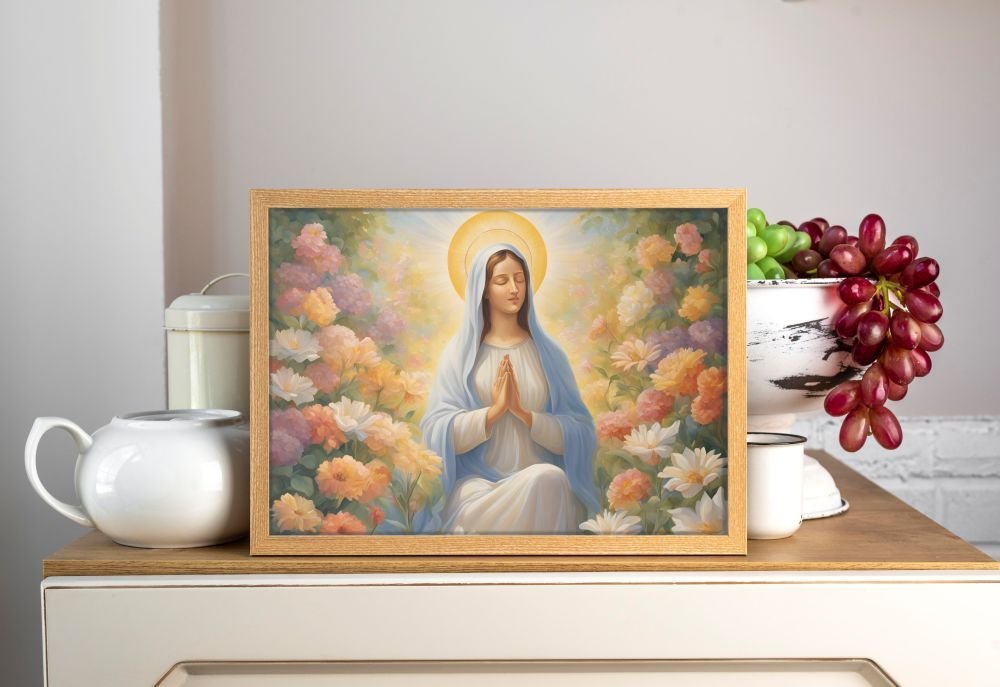 Maria em Oração - 70 X 50 Caixa | MadeiraMadeira