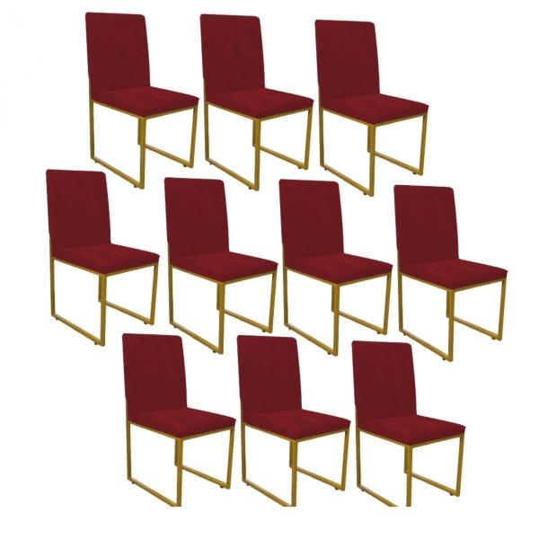 Kit 10 Cadeiras para Sala de Jantar Escritório Office Stan Industrial ...