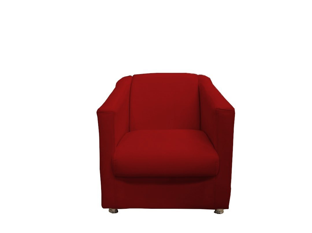 Poltrona Decorativa Biane Suede Vermelho Pés Cromado Mz Decor ...